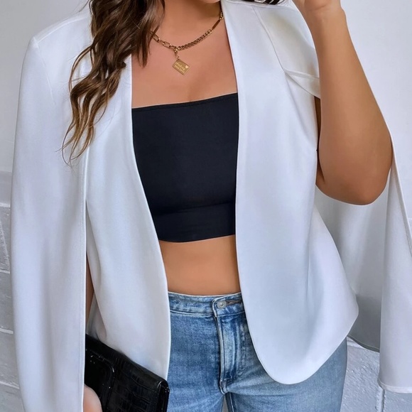 Jackets & Coats | Plus Classic White Office Work Cape Blazer | Poshmark